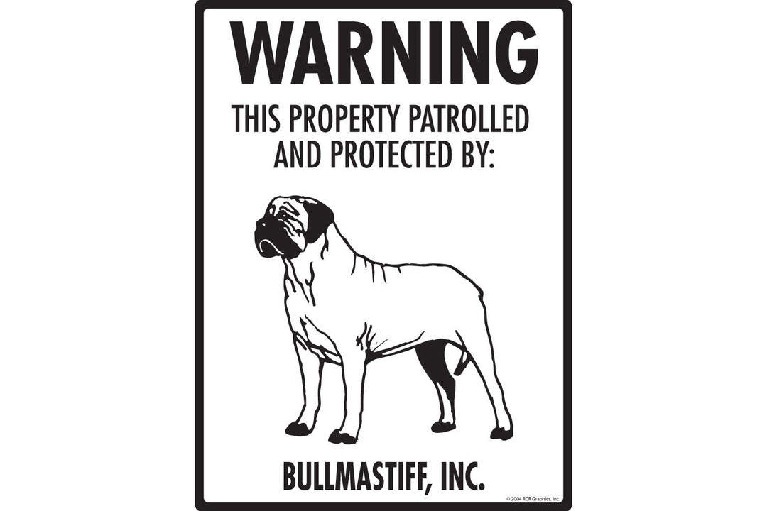 Warning! Bullmastiff - Property Protected and Beware Aluminum Dog Sign ...
