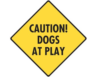 Dogs at Play Sign - Etsy