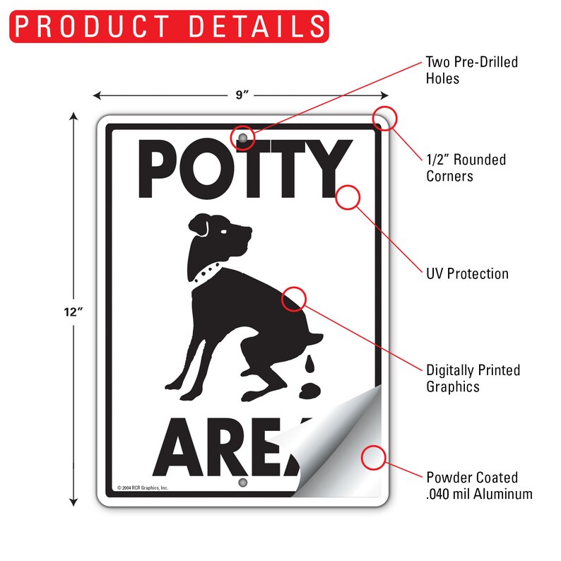 Potty Area Sign Dog Pooping Potty Area Yard Exterior Rust - Etsy
