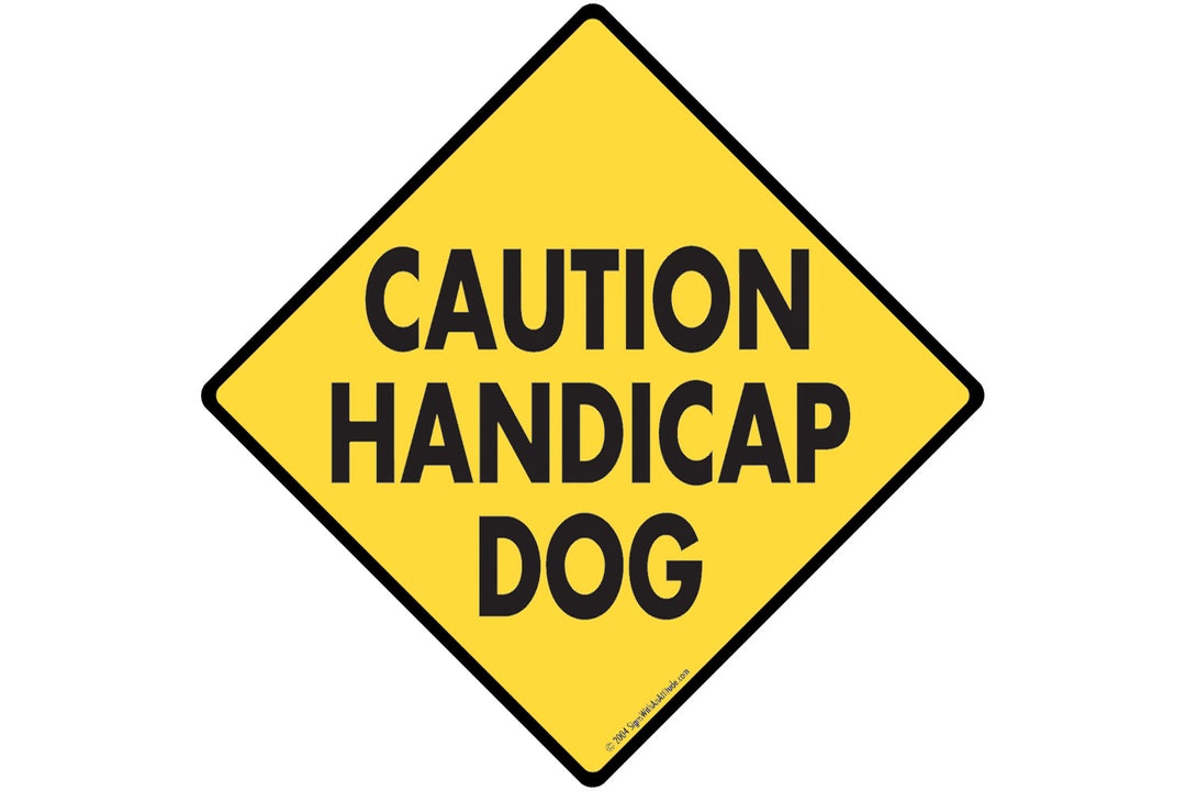 Caution Handicap Dog Yard Sign - Aluminum Sign or Vinyl Sticker ...