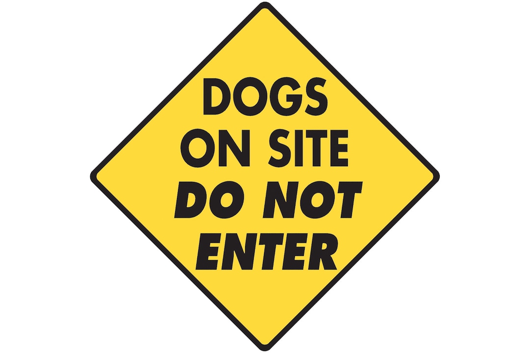 Dogs on Site - Do Not Enter Aluminum Dog Sign or Vinyl Sticker - Etsy