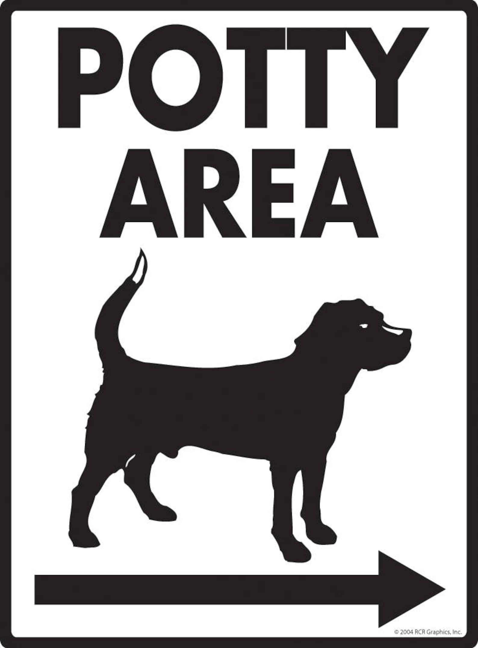 Potty Area With Dog Standing Aluminum Dog Sign - 9" X 12" - Etsy