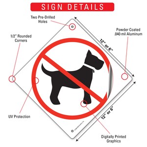 No Dogs Allowed With Symbol Yard Sign - Exterior Rust Free Aluminum ...