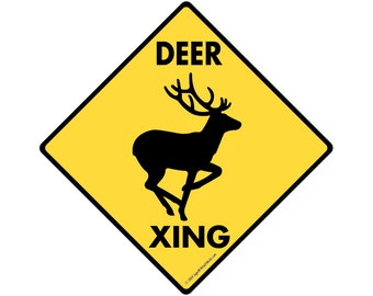 DEER CROSSING Sign New Xing Buck Doe Hunter Gift - Etsy