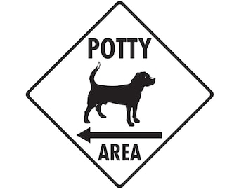 Potty Area Sign Dog Pooping Potty Area Exterior Rust Free Aluminum Sign ...