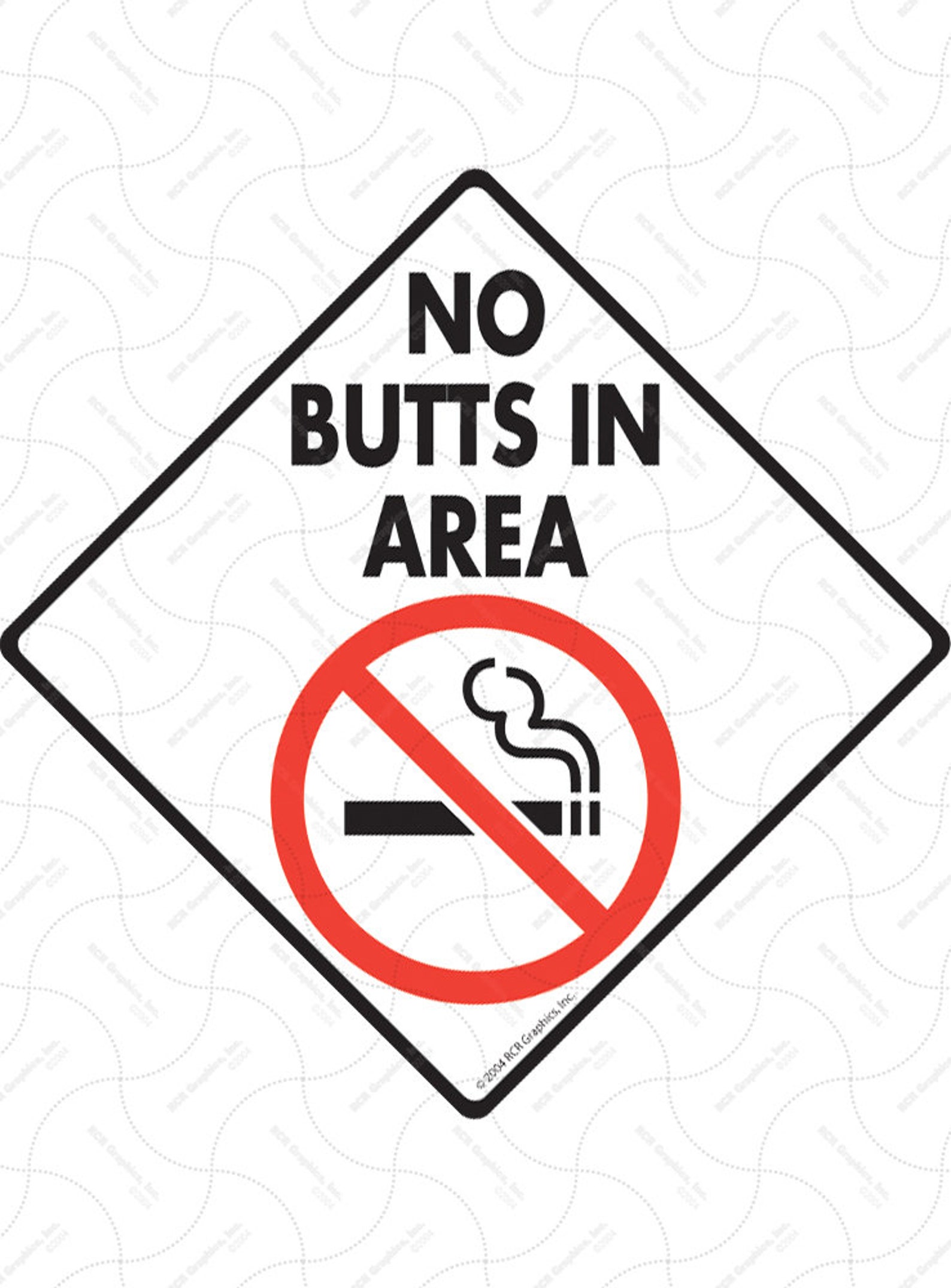 Warning No Cigarette Butts in Area With Symbol Aluminum Sign - Etsy