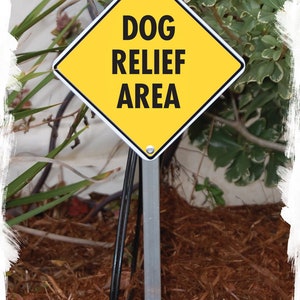 Potty Area Sign - Dog Relief Area Yard Exterior Rust Free Aluminum Sign ...
