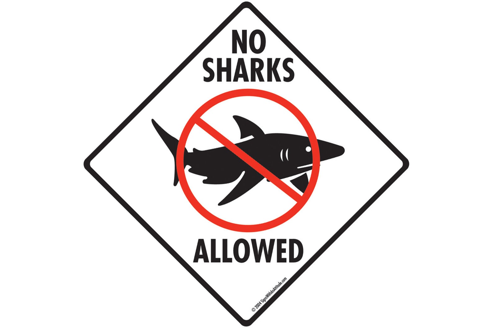 No Sharks Allowed Aluminum Shark Sign or Vinyl Sticker - Etsy