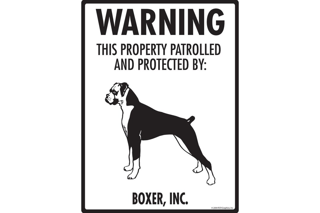Warning! Boxer - Property Protected and Beware Aluminum Dog Sign - 9" X ...