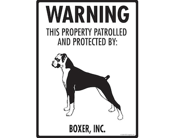 Boxer Aluminum Sign: 9x12, or 12x18 - Etsy