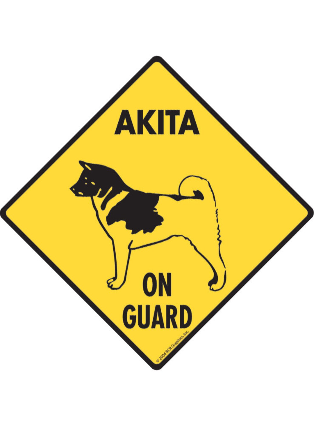 Warning Akita on Guard Aluminum Dog Sign or Vinyl Sticker - Etsy