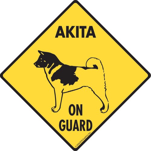 Warning Akita on Guard Aluminum Dog Sign or Vinyl Sticker | Etsy