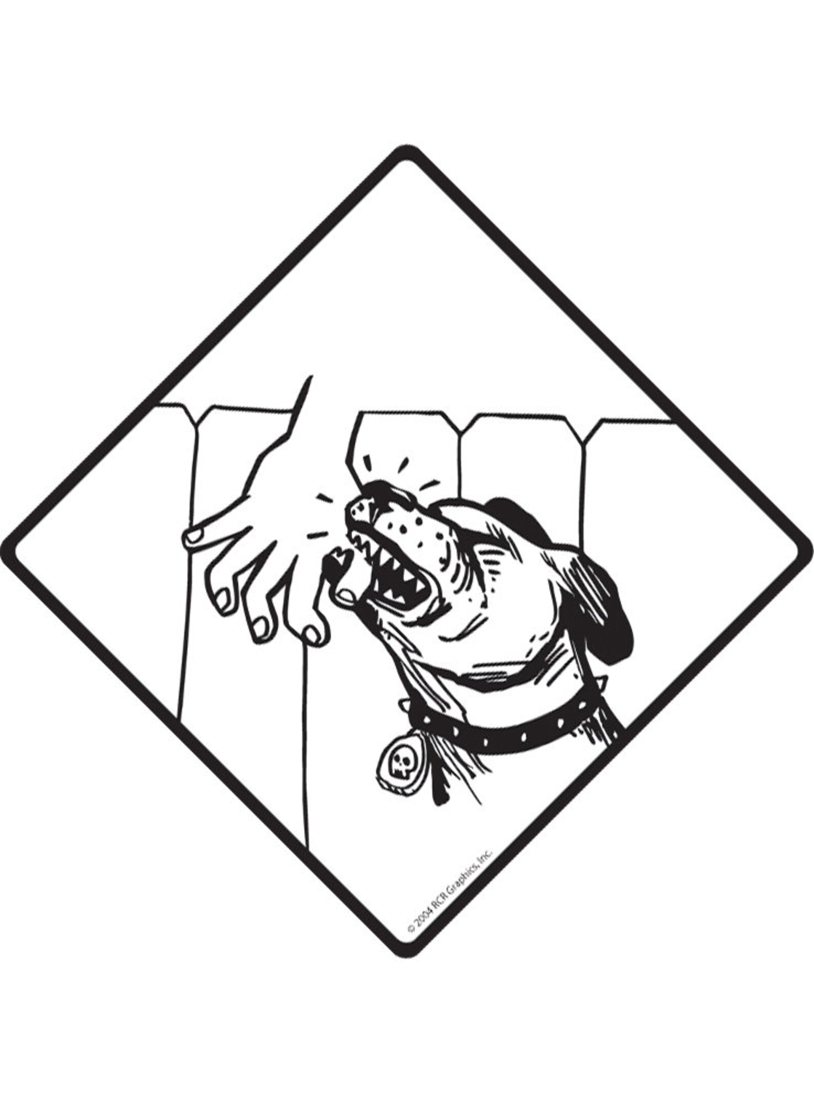 Dog Biting Hand Over the Fence Aluminum Dog Sign or Vinyl | Etsy