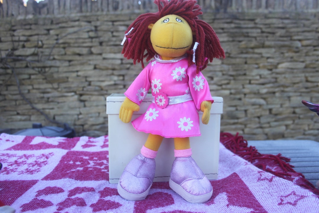 Tweenies Soft Toy Fizz With Pink Dress Yellow Face and Red Hair ...