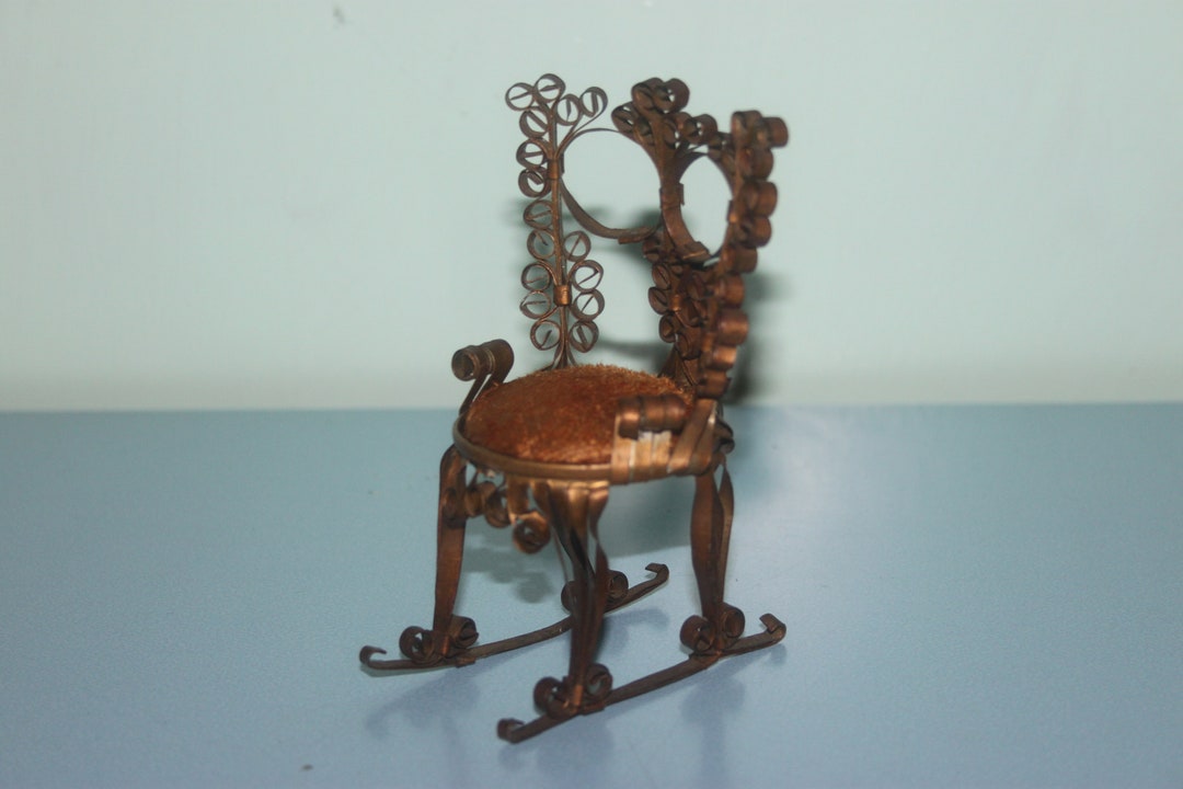 Antique Doll's House Chair, Scrolled Metal Work, Tin Can Tramp Work ...