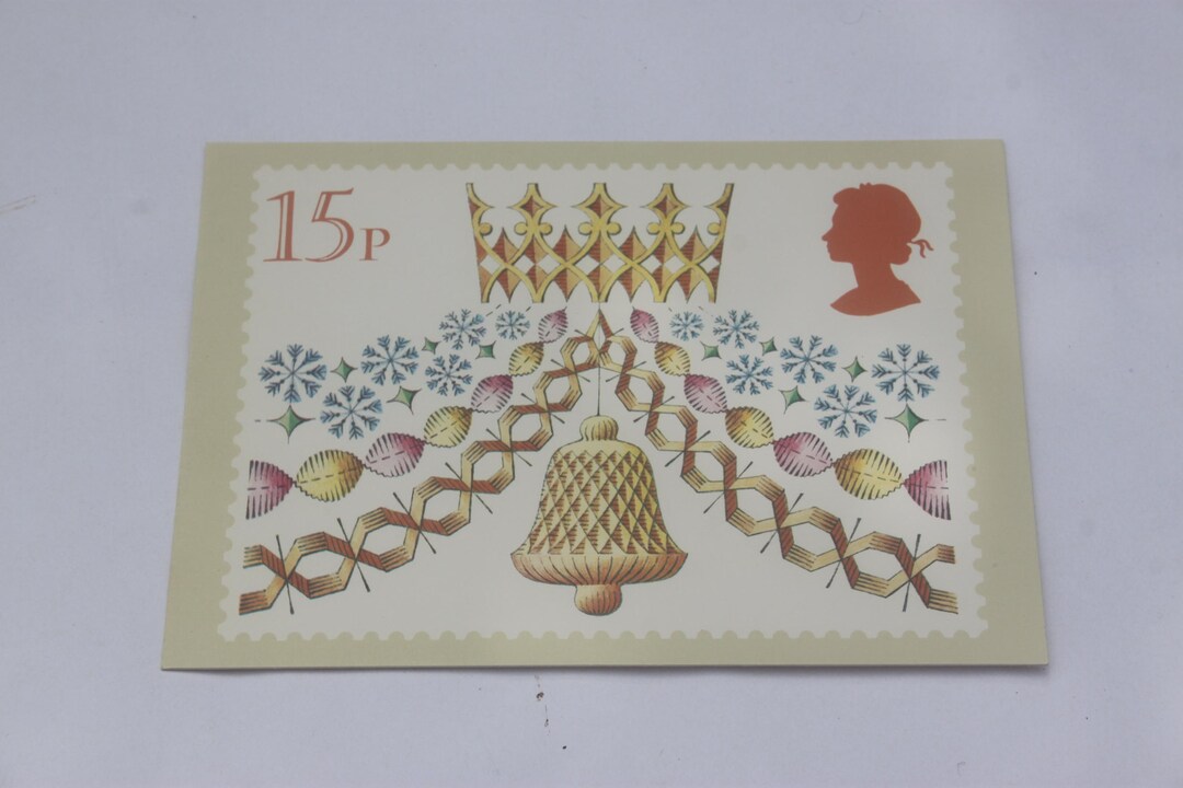 Stamp Reproduction Postcard Christmas 1980 Paper Decorations Jeffrey ...