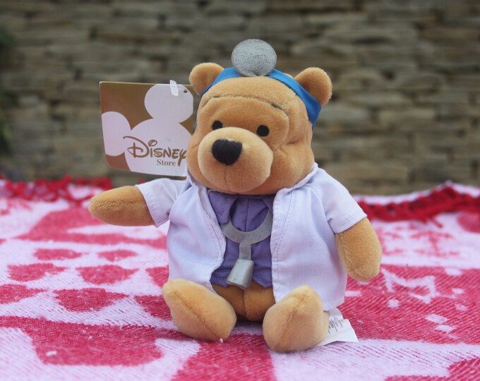 Plush Doctor Pooh Winnie the Pooh Character Toy by Disney, 1990s With ...