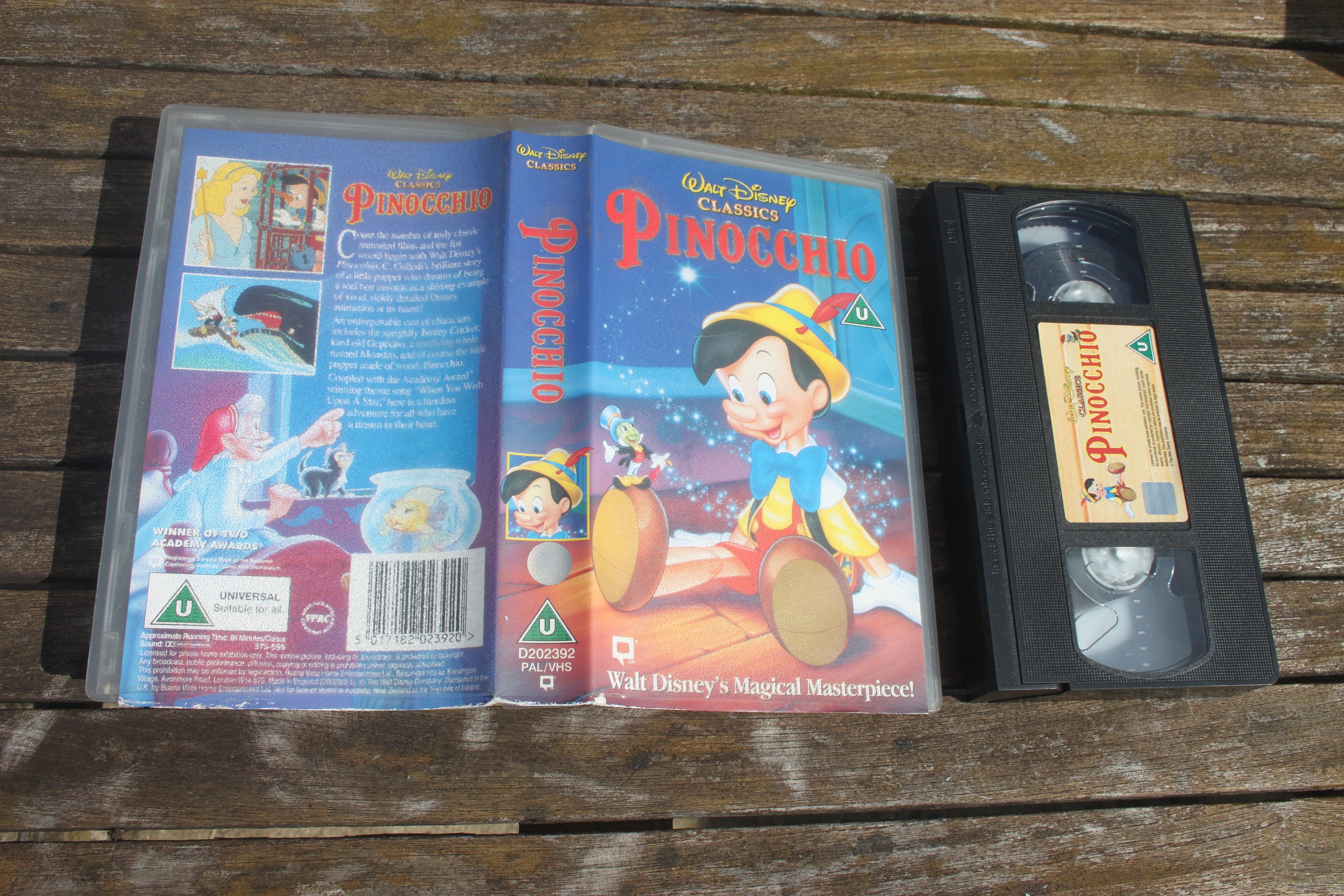 Pinocchio, Disney VHS Video Film, 1990s Children's Films, Walt Diney ...