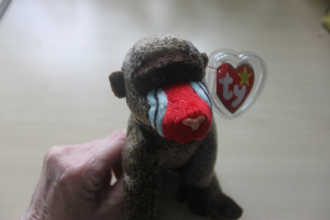 Vintage 1999 Ty Beanie Baby Cheeks the Baboon Monkey Plush Toy, Soft ...