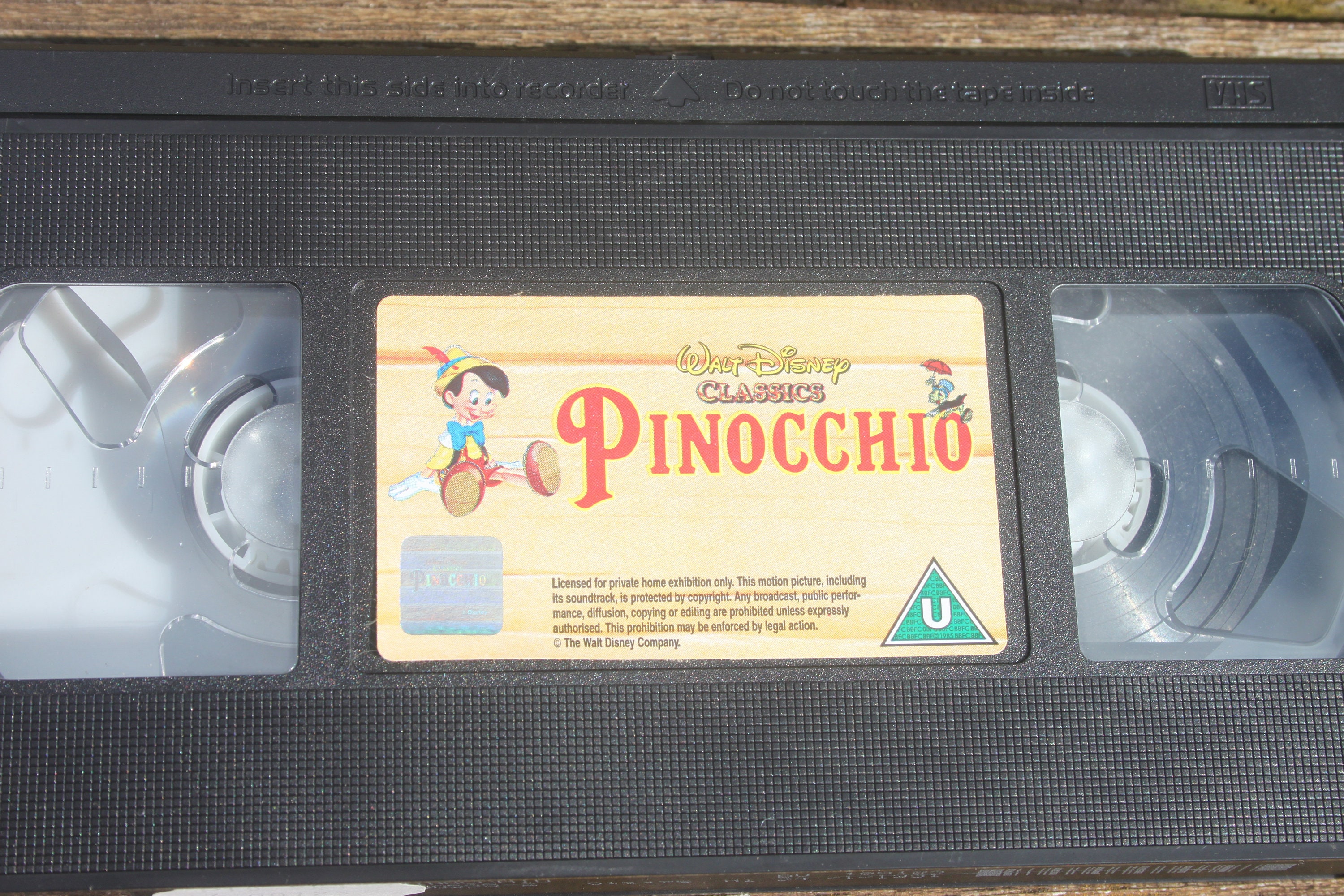 Pinocchio, Disney VHS Video Film, 1990s Children's Films, Walt Diney ...