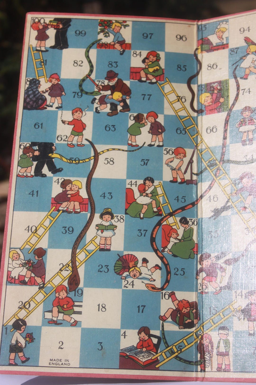 Vintage Snakes and Ladders Board Only Vintage Illustrations, Children's ...