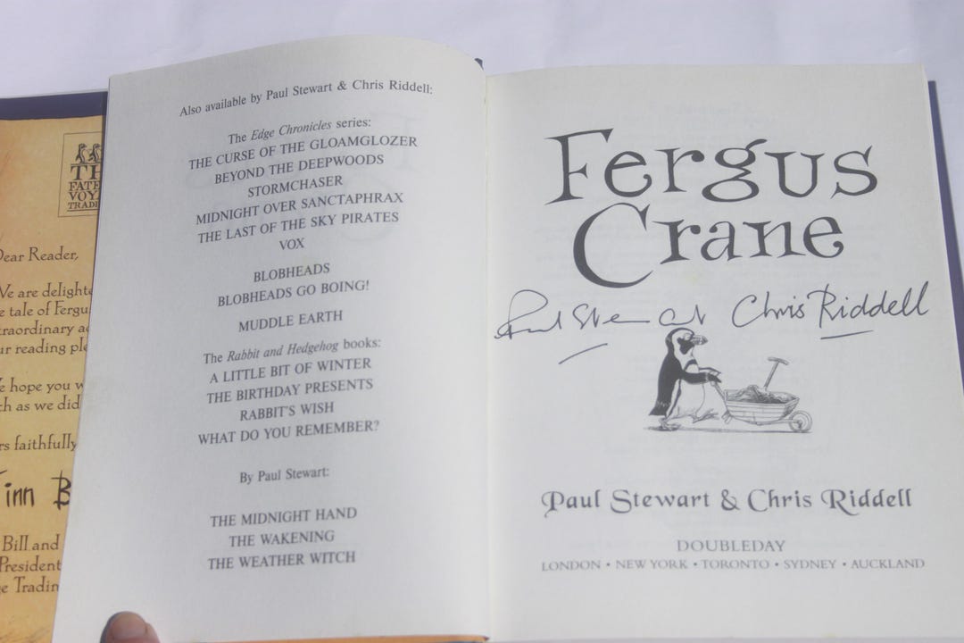 Children's Book Fergus Crane Paul Stewart Chris Riddell Signed Copy ...