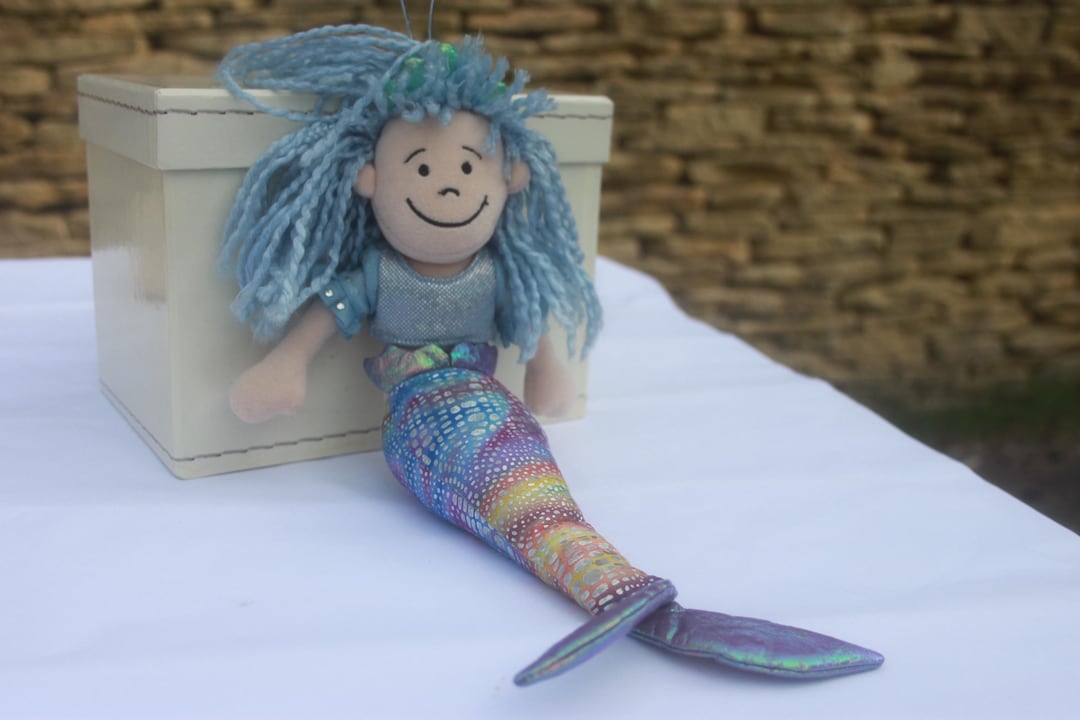Jellycat Mermaid Doll Blue Hair Rainbow Tail 14", Children's Toys, Soft ...