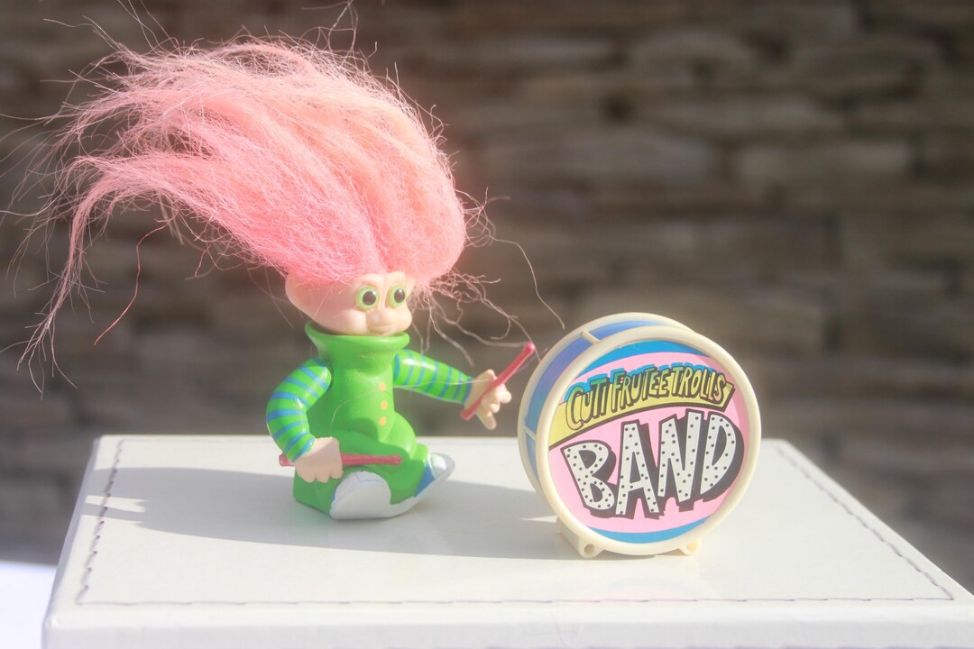 Vintage Matchbox Troll Cuti Frutee Trolls Band Drummer Orange Hair and ...