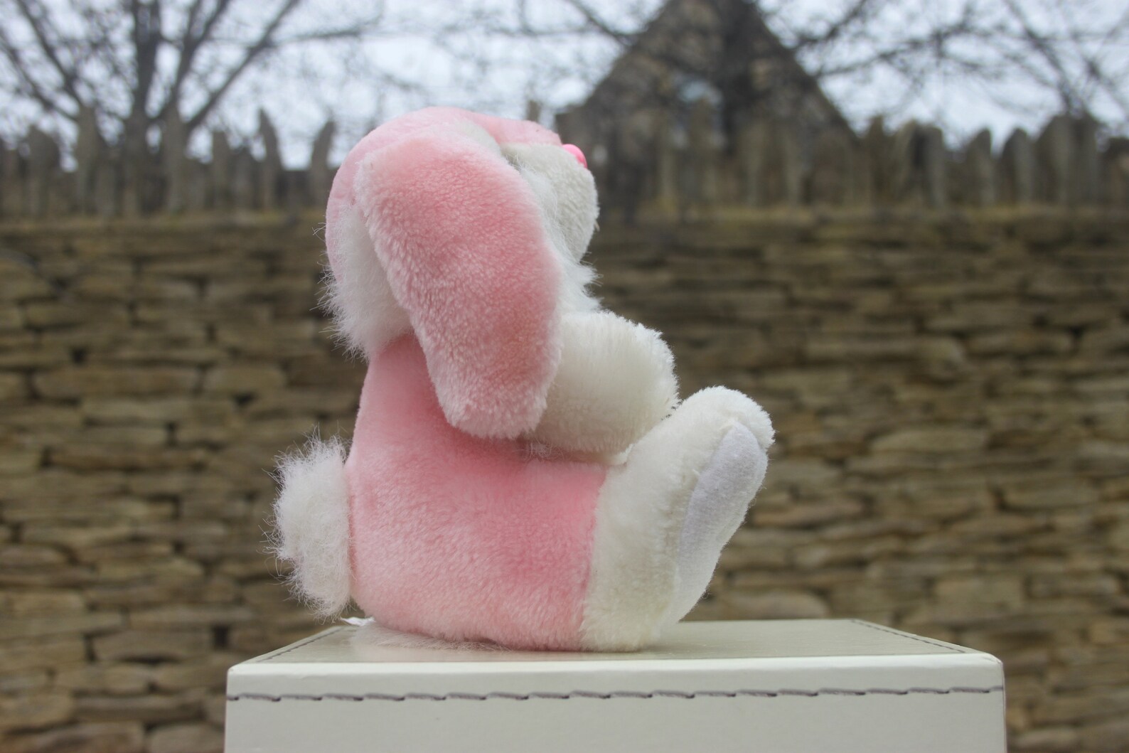 Vintage Plush Bunny Pink White 19 Cms Tall Fun-tastic, Children's Toys ...