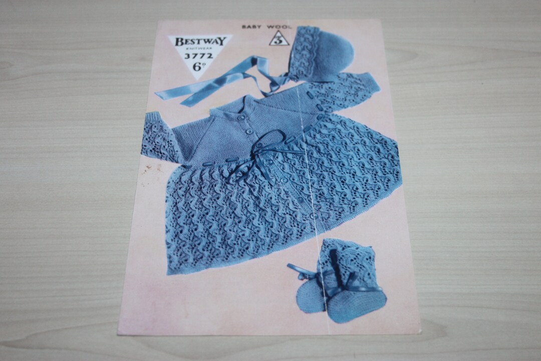 Vintage Baby's Knitting Patterns Pram Set Baby's - Etsy
