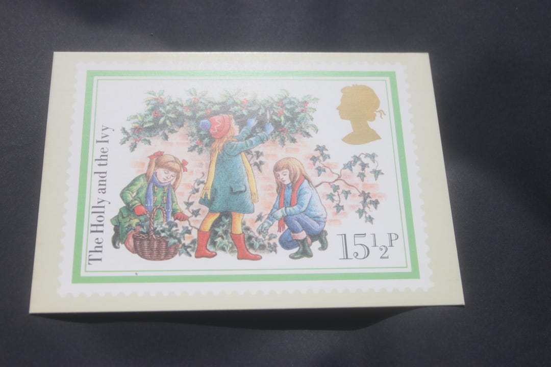 Unused Christmas Postcard Stamp Reproduction Holly & the Ivy 15.5p 1982 ...