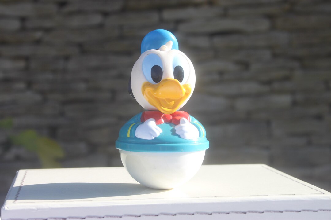 Small Vintage Roly Poly Donald Duck Toy, Plastic 1970s 1960s, Disney ...