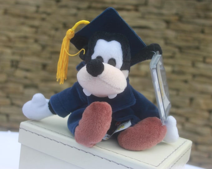 Walt Disney Vintage Plush Goofy Grad Night Beanie Toy With Tags, Blue ...