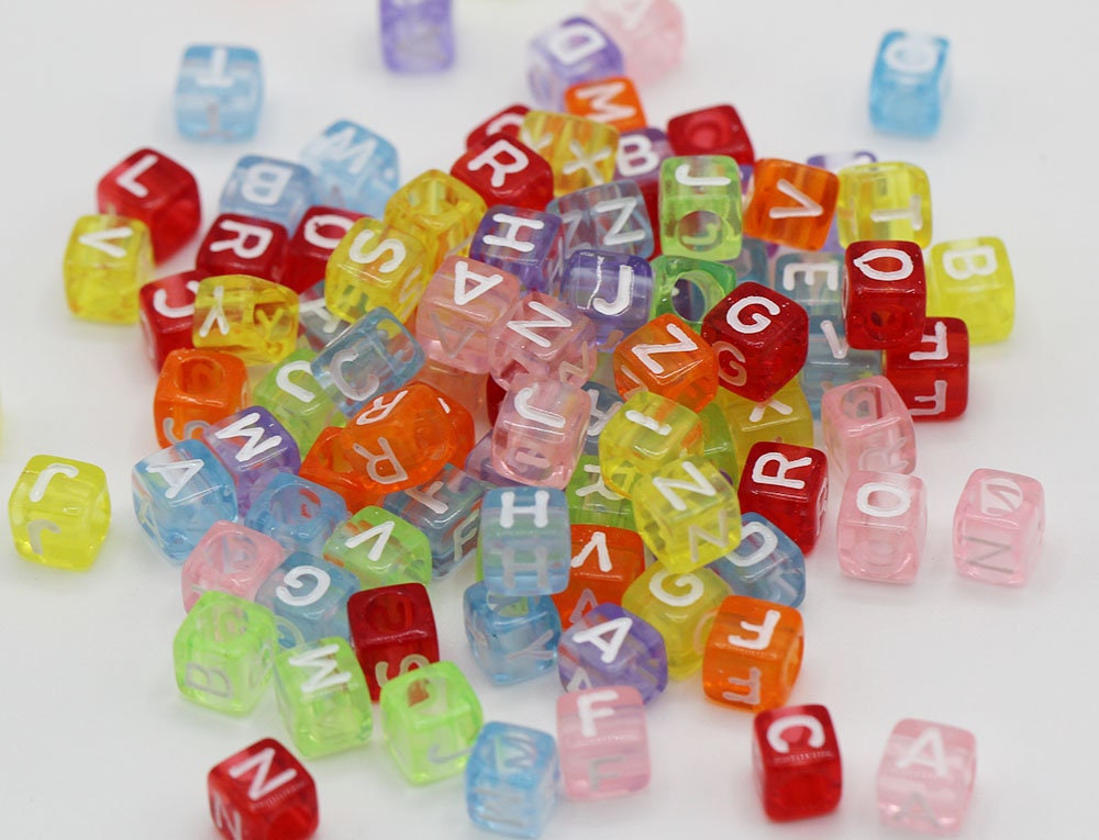 100 Jelly Color Colorful Transparent Mixed Letter ALPHABET | Etsy