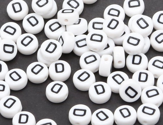 100 Letter D Beads Acrylic round 7mm beads Alphabet D Beads | Etsy