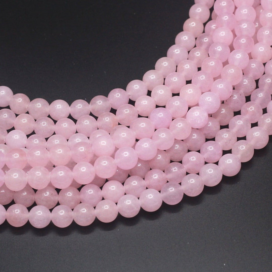 Round Light Pink Stone Natural Stone Beads Selectable Size 4mm to 12mm ...