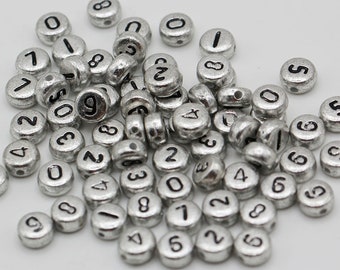 100pcs Acrylic Number Pendantsnumber Beads Mixed Color - Etsy