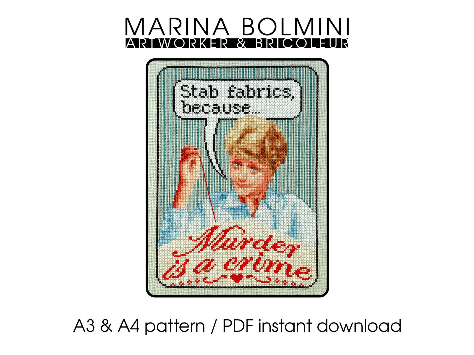 MURDER SHE STITCH Cross Stitch Pattern - Etsy