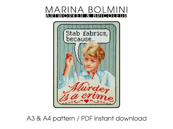 MURDER SHE STITCH Cross Stitch Pattern - Etsy