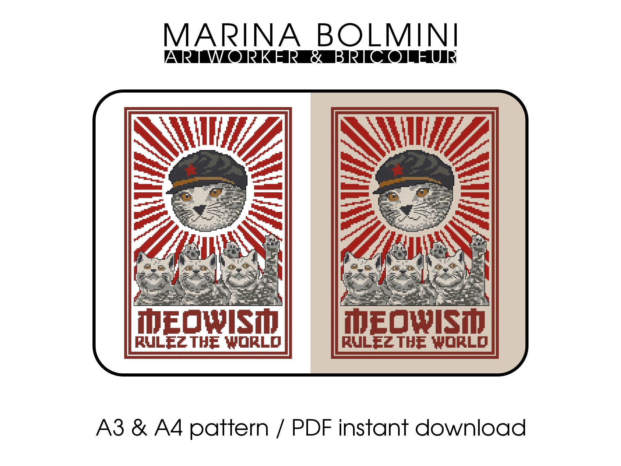 MEOWISM - Cross Stitch Pattern Pdf File - Etsy
