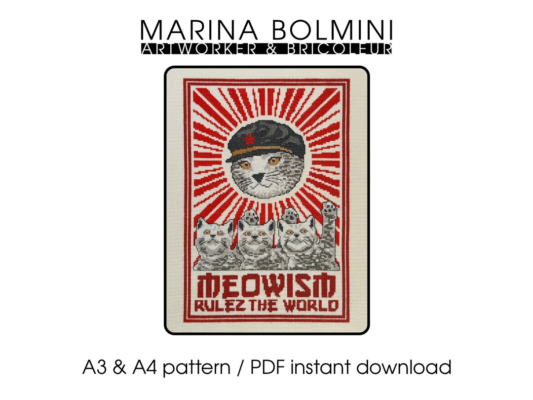 MEOWISM - Cross Stitch Pattern Pdf File - Etsy