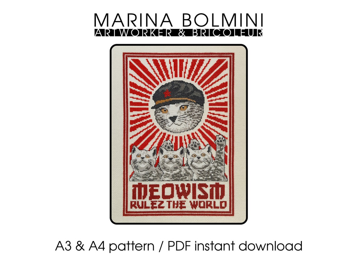MEOWISM - Cross Stitch Pattern Pdf File - Etsy