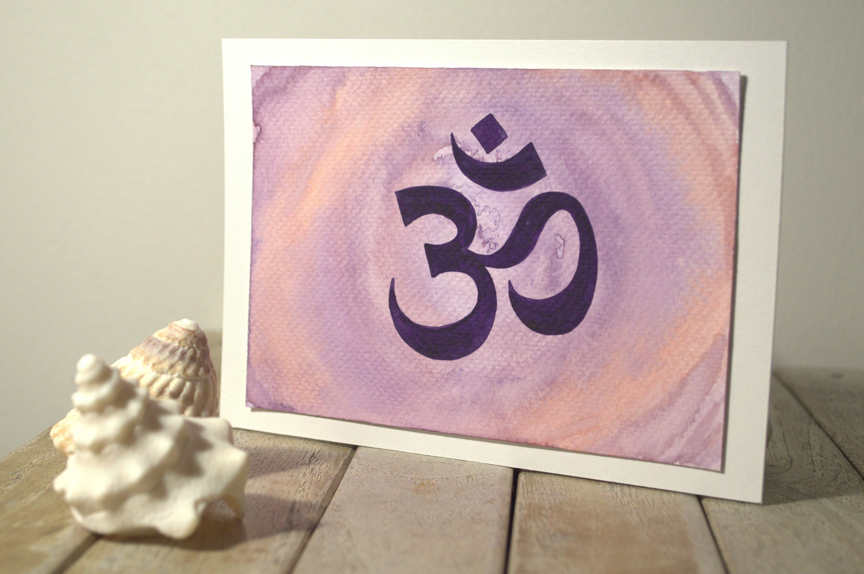 OM Java 001 Handmade Watercolor Painting of OM With - Etsy