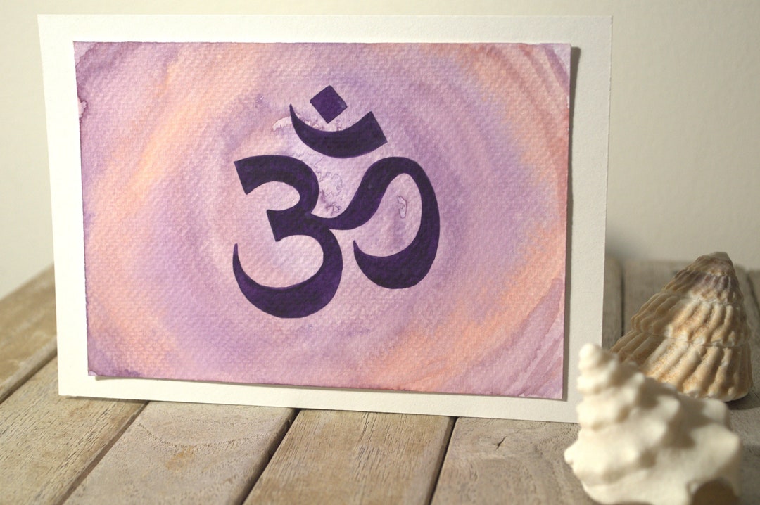 OM Java 001 Handmade Watercolor Painting of OM With - Etsy