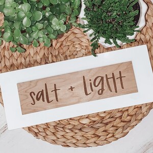 Salt Light Wood Sign 3D Engraved Sign Faith Sign Home Decor Laser ...