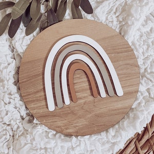Neutral Boho Rainbow Sign | Rainbow Baby Decor | Boho Nursery Decor ...