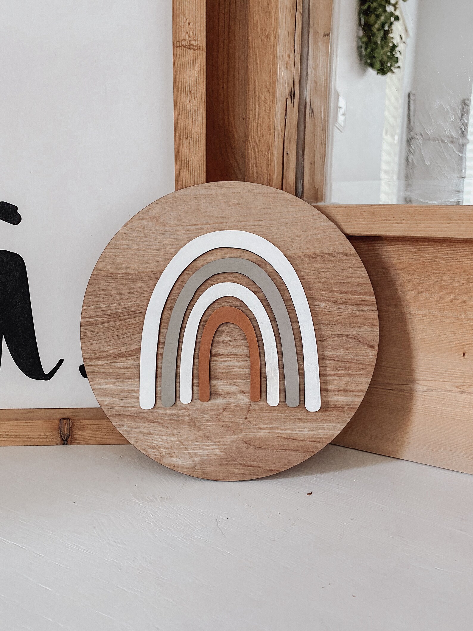 Neutral Boho Rainbow Sign Rainbow Baby Decor Boho Nursery - Etsy