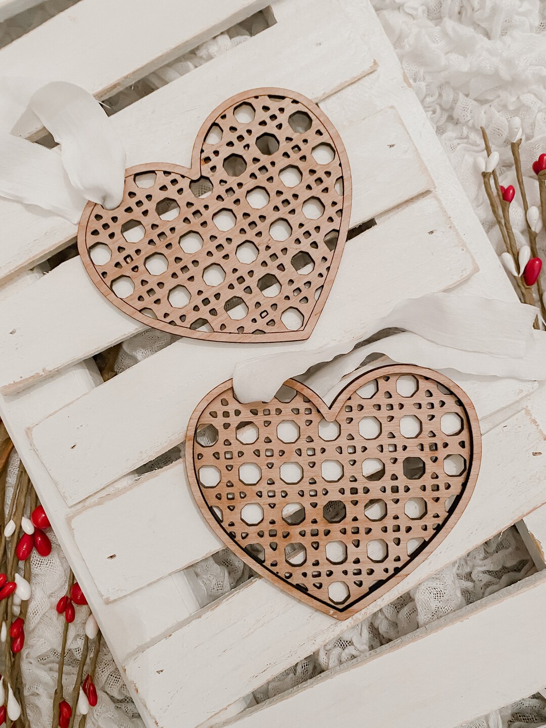 Rattan Heart Valentine Tag Cane Inspired Valentines Tag Rattan Gift Tag ...