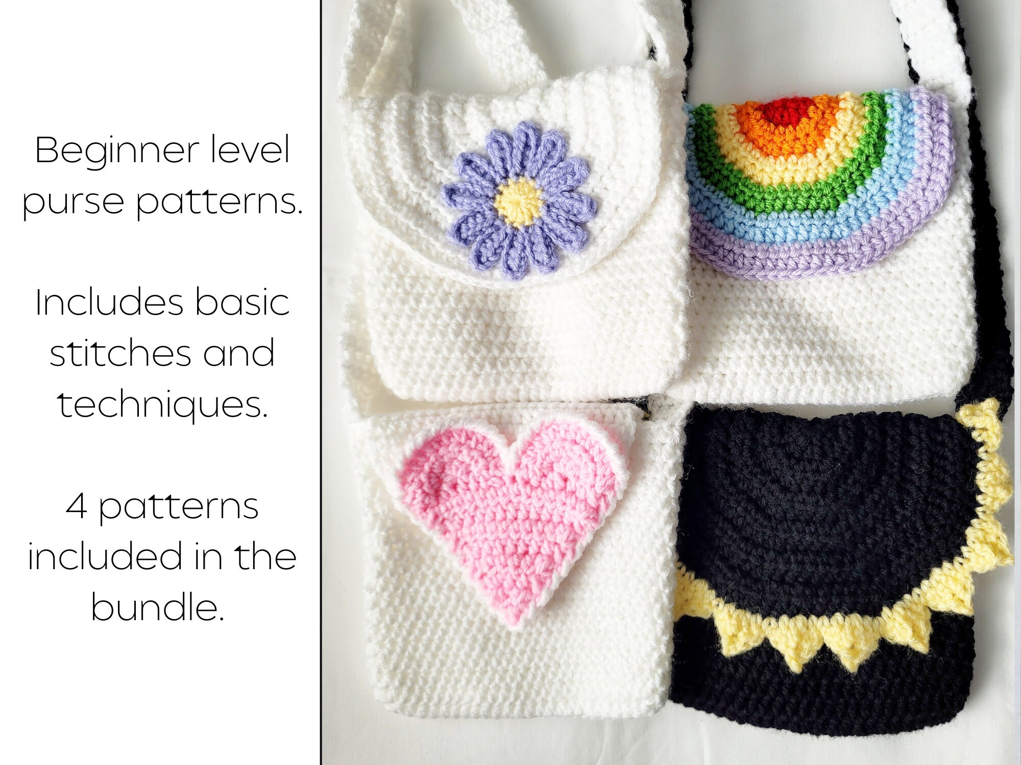 Kids Purse Crochet Pattern Bundle - Toddler Purse Pattern - Crochet ...