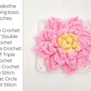 Crochet Water Lily Granny Square - Crochet Blanket Pattern - Baby ...
